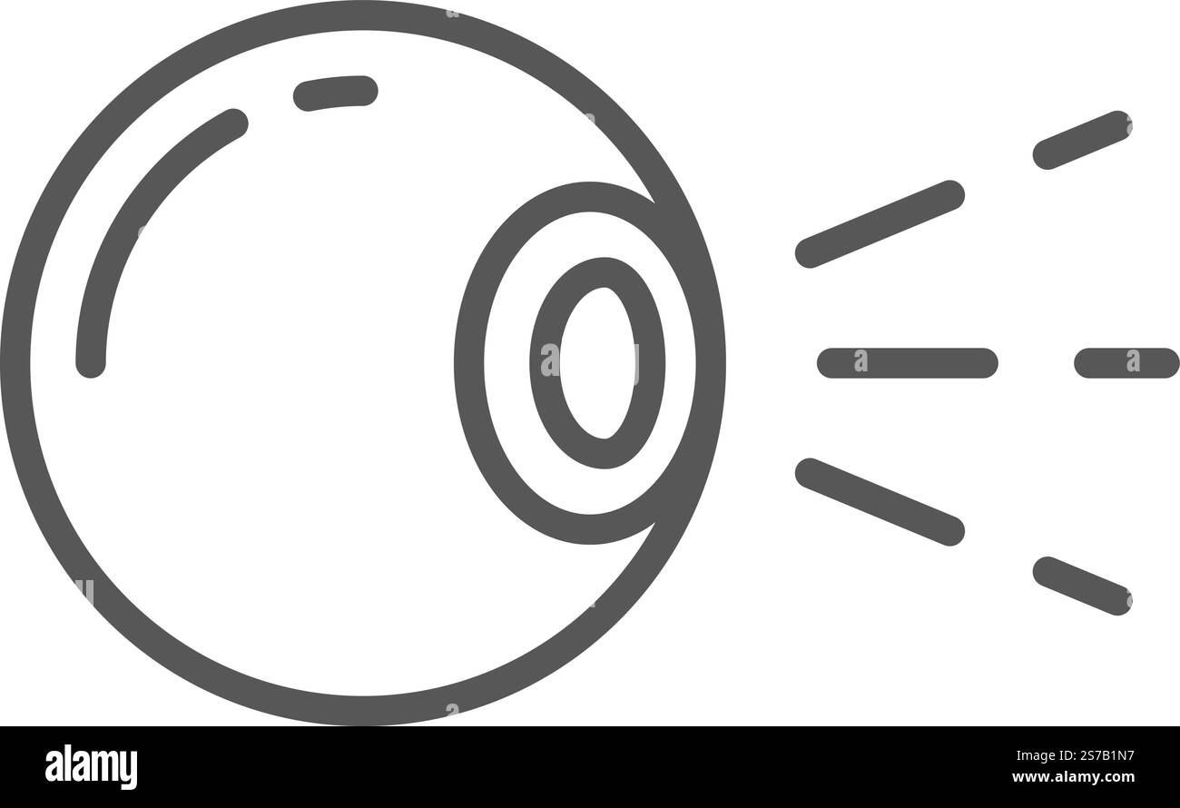 Simple gray icon of an eye looking right emitting light beams ...