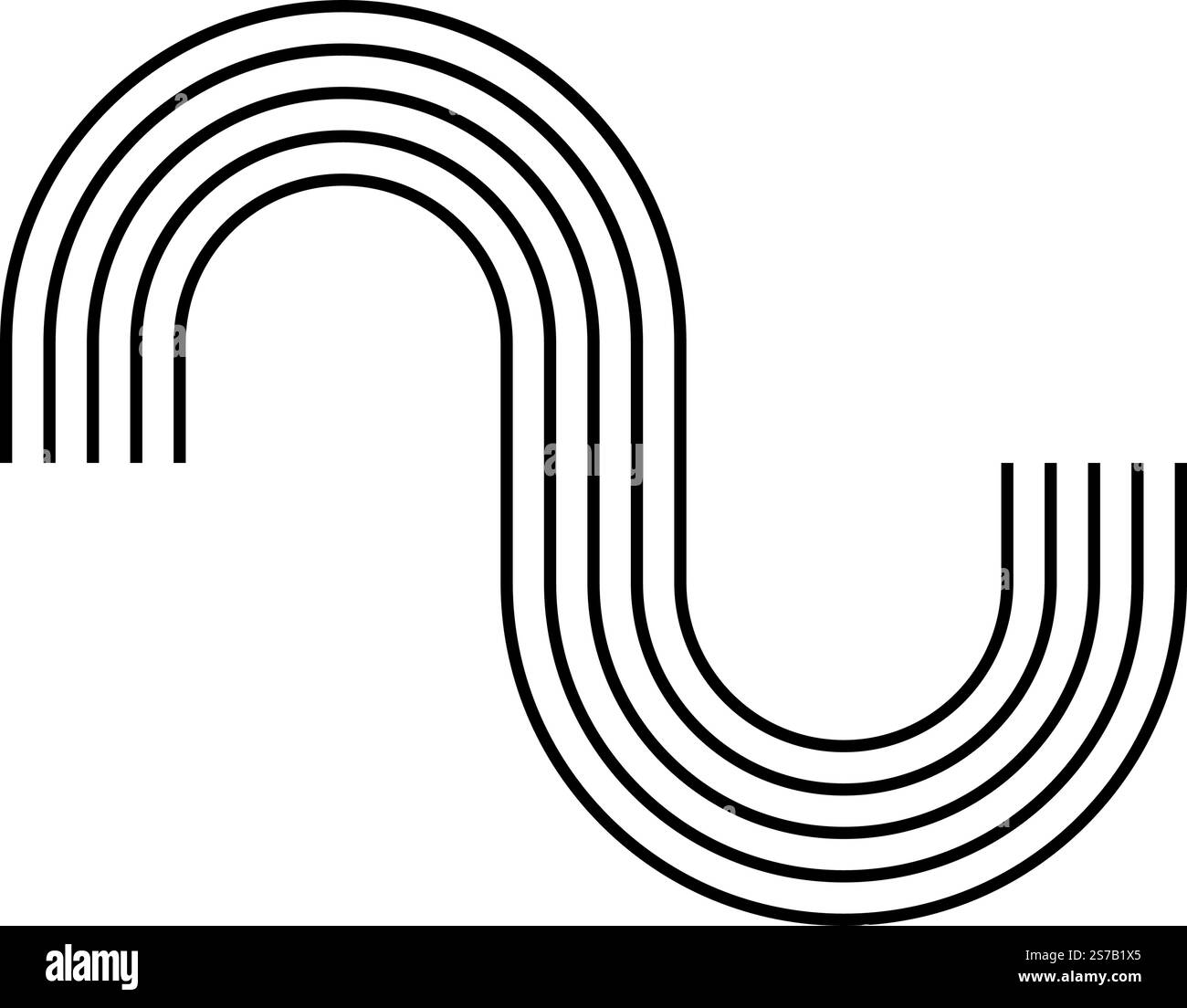 Archway curvy lines. Geometric figure in trendy boho style. Minimalistic design element with ...