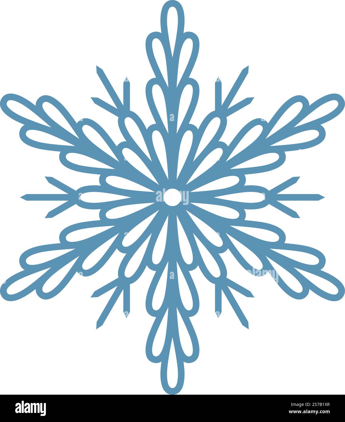 Stylized snowflake featuring rounded edges, creating a delicate and ...