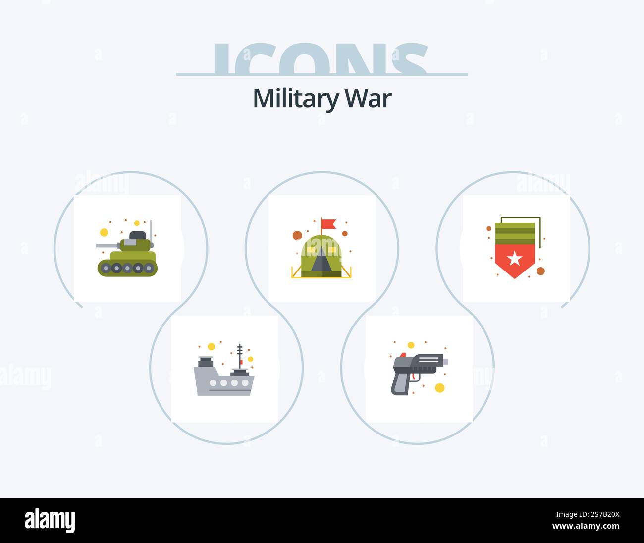 Military War Flat Icon Pack 5 Icon Design. army. tent. military ...