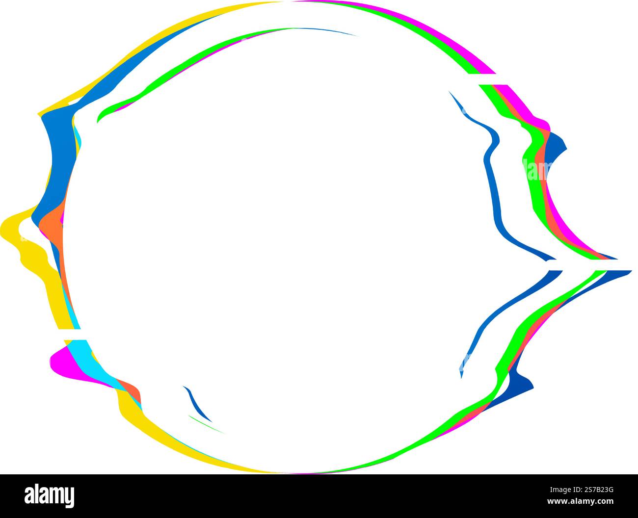 Bright multicolored circle frame vibrating with energy, perfect for ...