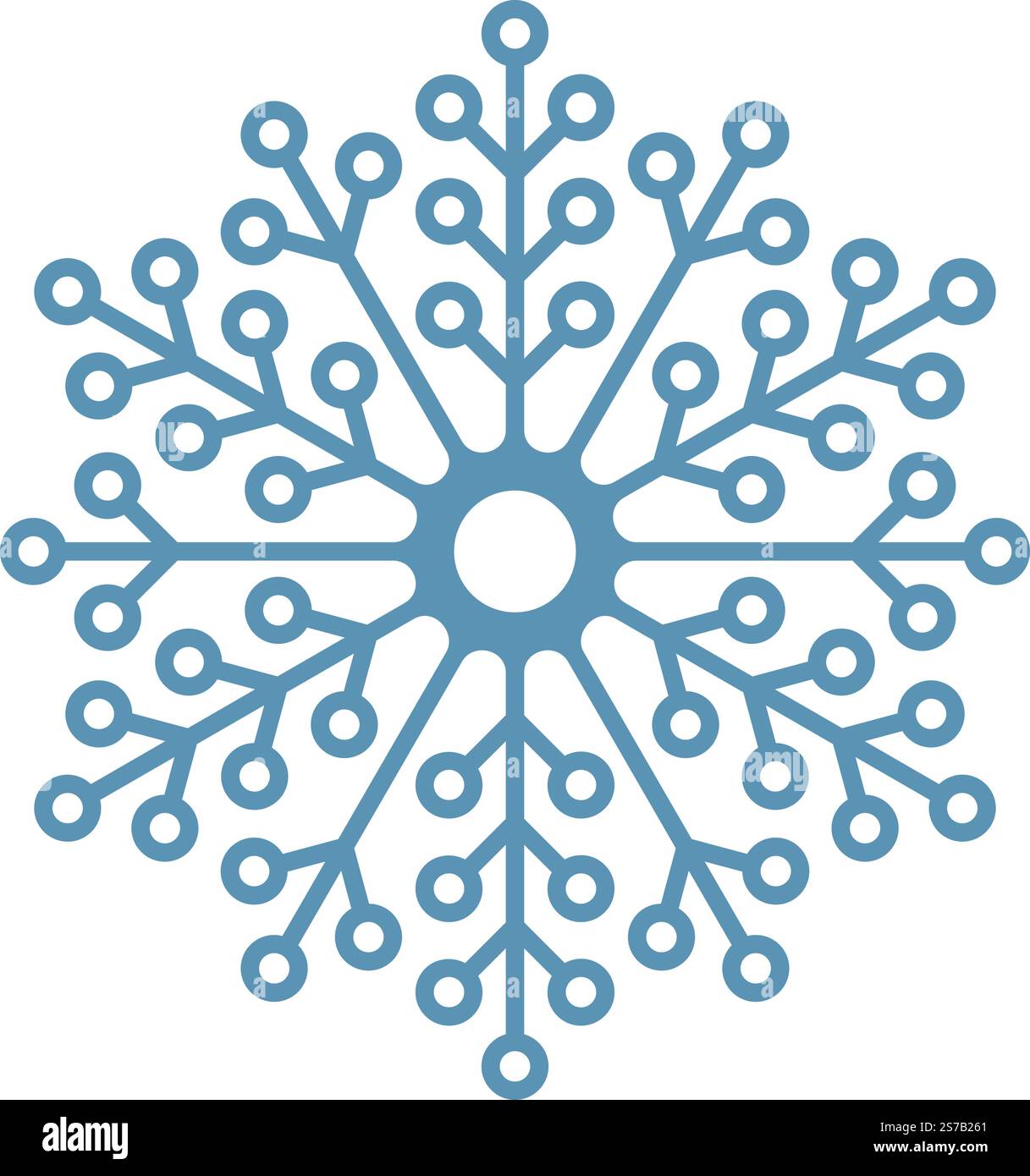 Stylized vector snowflake with radial symmetry, evoking winter ...