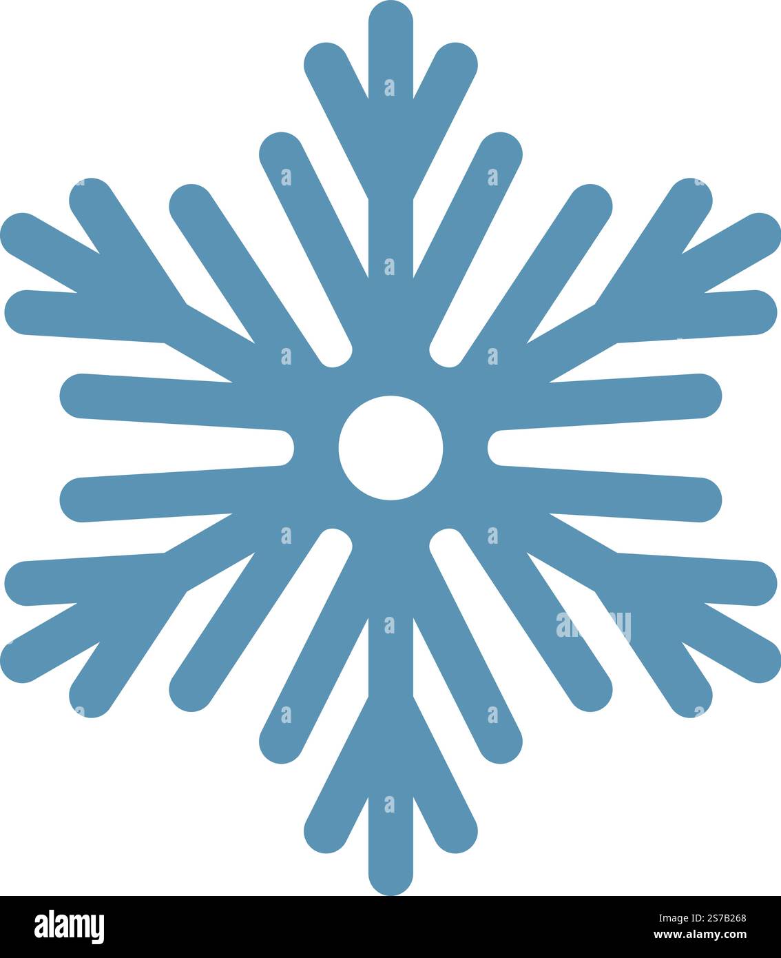Minimalist vector illustration of a light blue snowflake with rounded ...