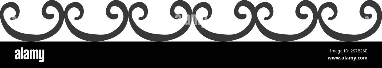 Elegant repeating scroll forming decorative border on white background ...