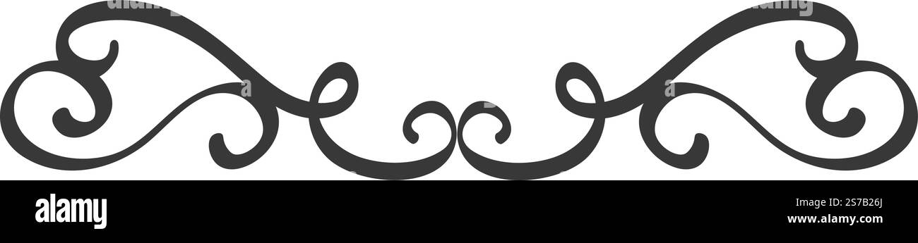 Elegant flourish divider creating a refined border, enhancing designs ...
