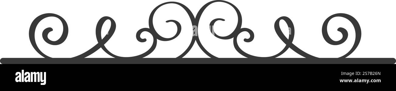 Horizontal decorative border featuring elegant swirls and flourishes ...