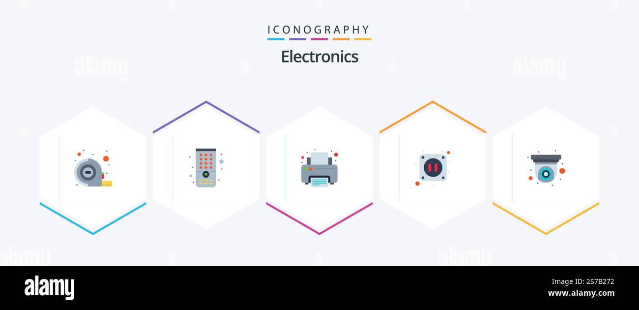 Electronics 25 Flat icon pack including . security. printer. cctv ...
