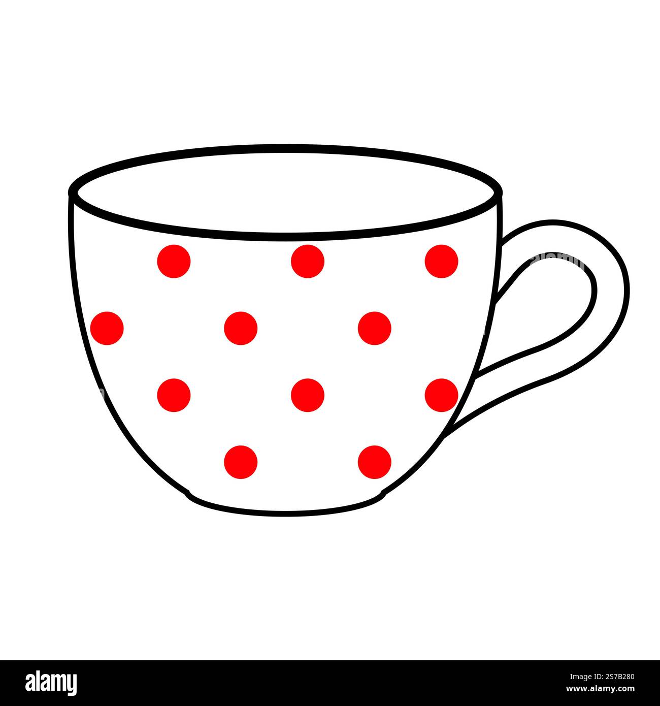 cup, white cup with red dots, vector illustration Stock Vector Image ...