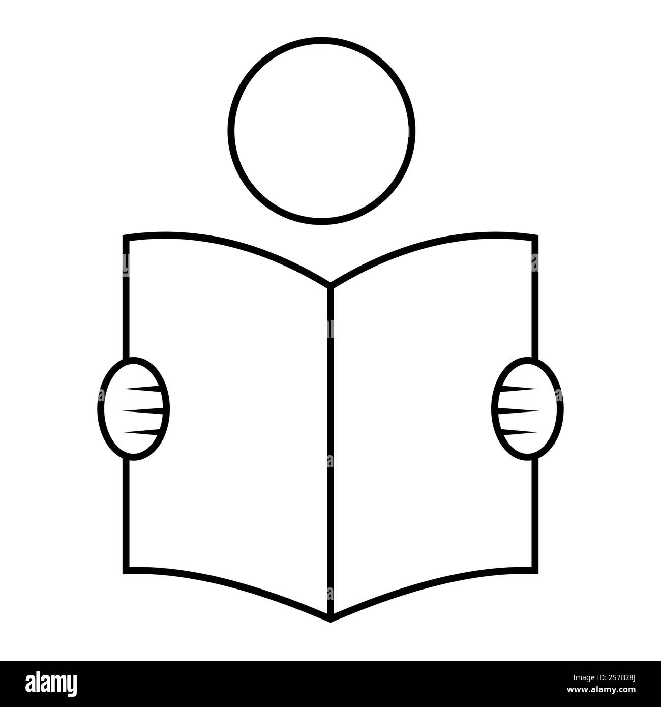 Man reading an open book, simple reader icon Stock Vector Image & Art ...