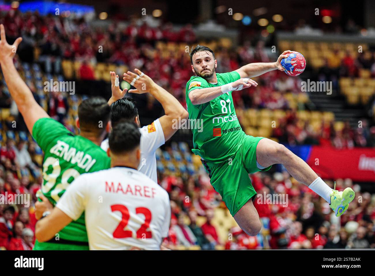 Wurf/Tor Ayyoub Abdi (Algerien, #87) DEN, Algerien vs. Tunesien ...
