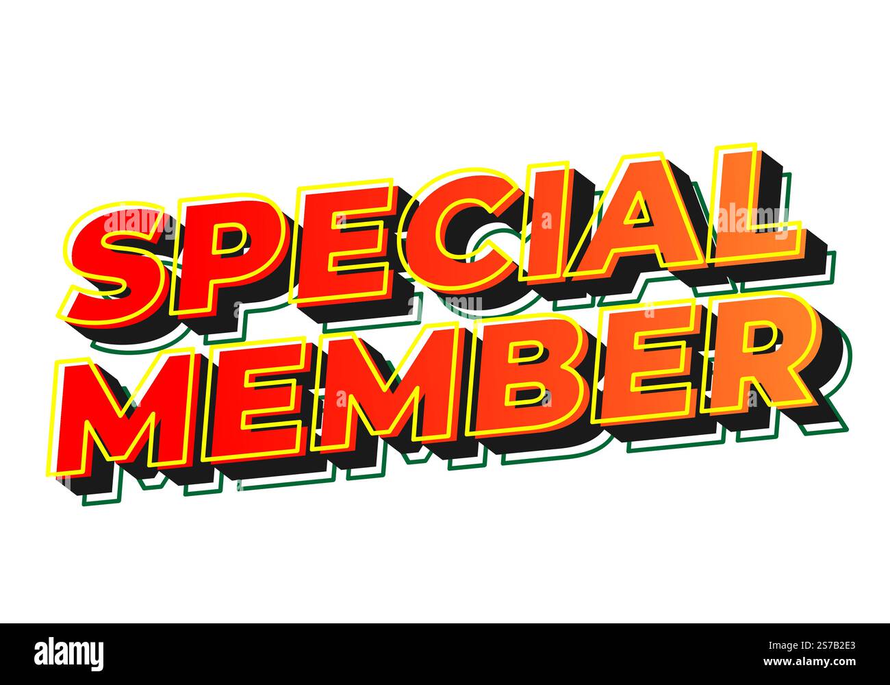 Special member. Text effect design in modern colors with 3D effect look ...