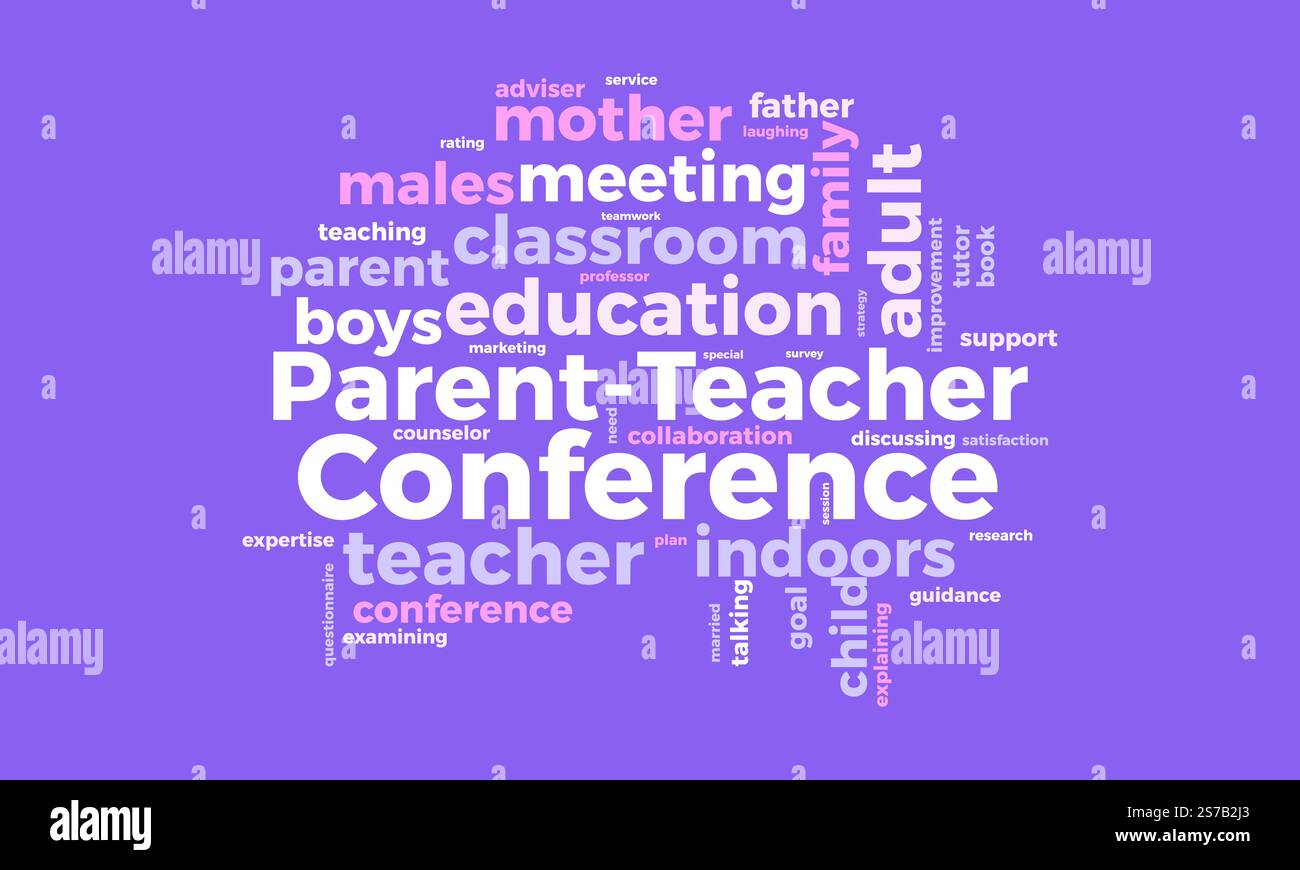 Parent-Teacher Conference word cloud template. Parent-Teacher Conference concept vector tagcloud ...