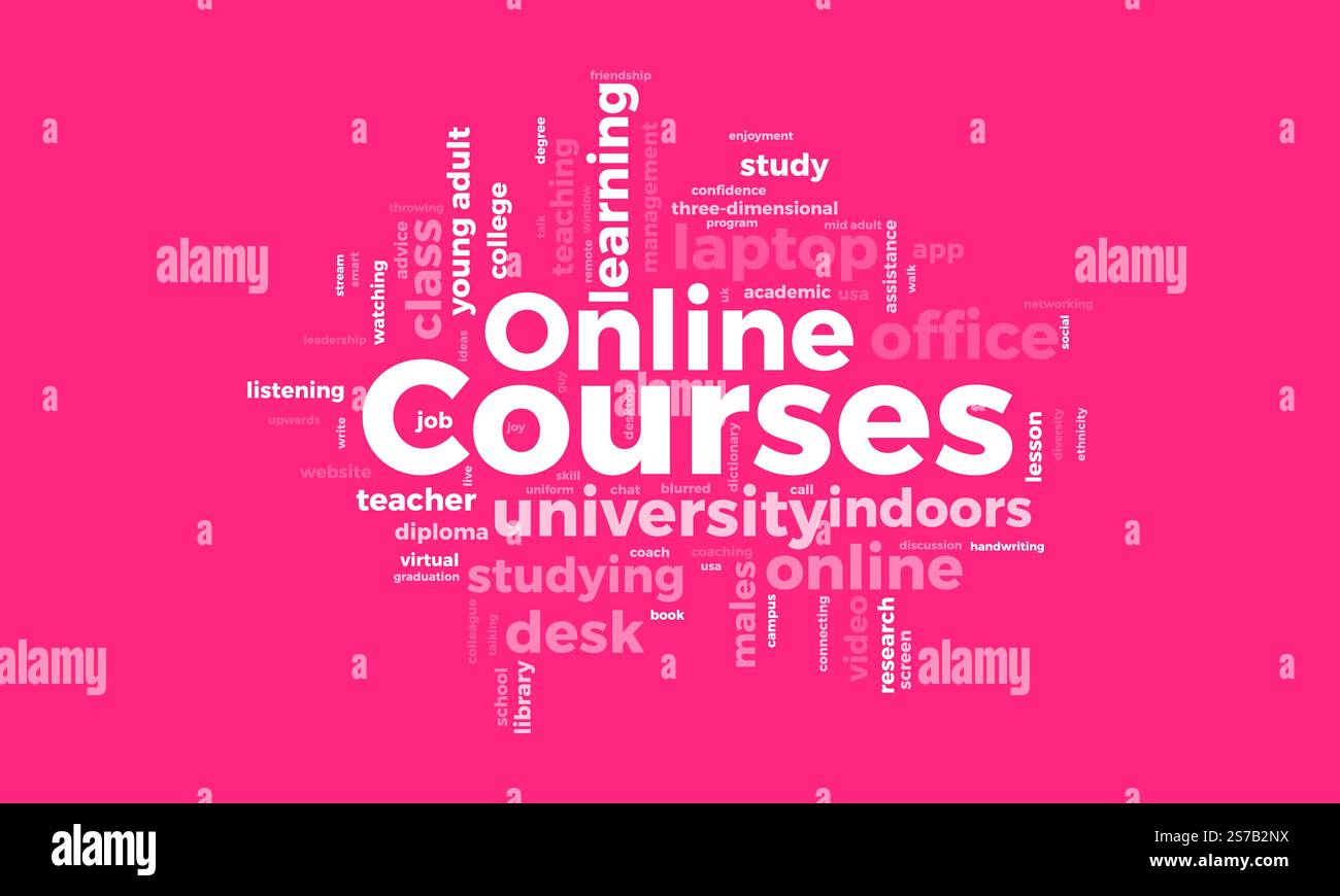 Online Courses word cloud template. Online Courses concept vector ...