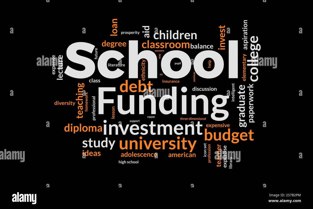 School Funding word cloud template. School Funding concept vector ...