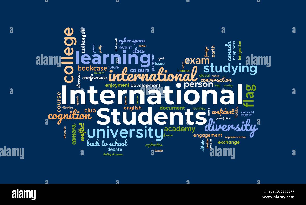 International Students word cloud template. International Students ...
