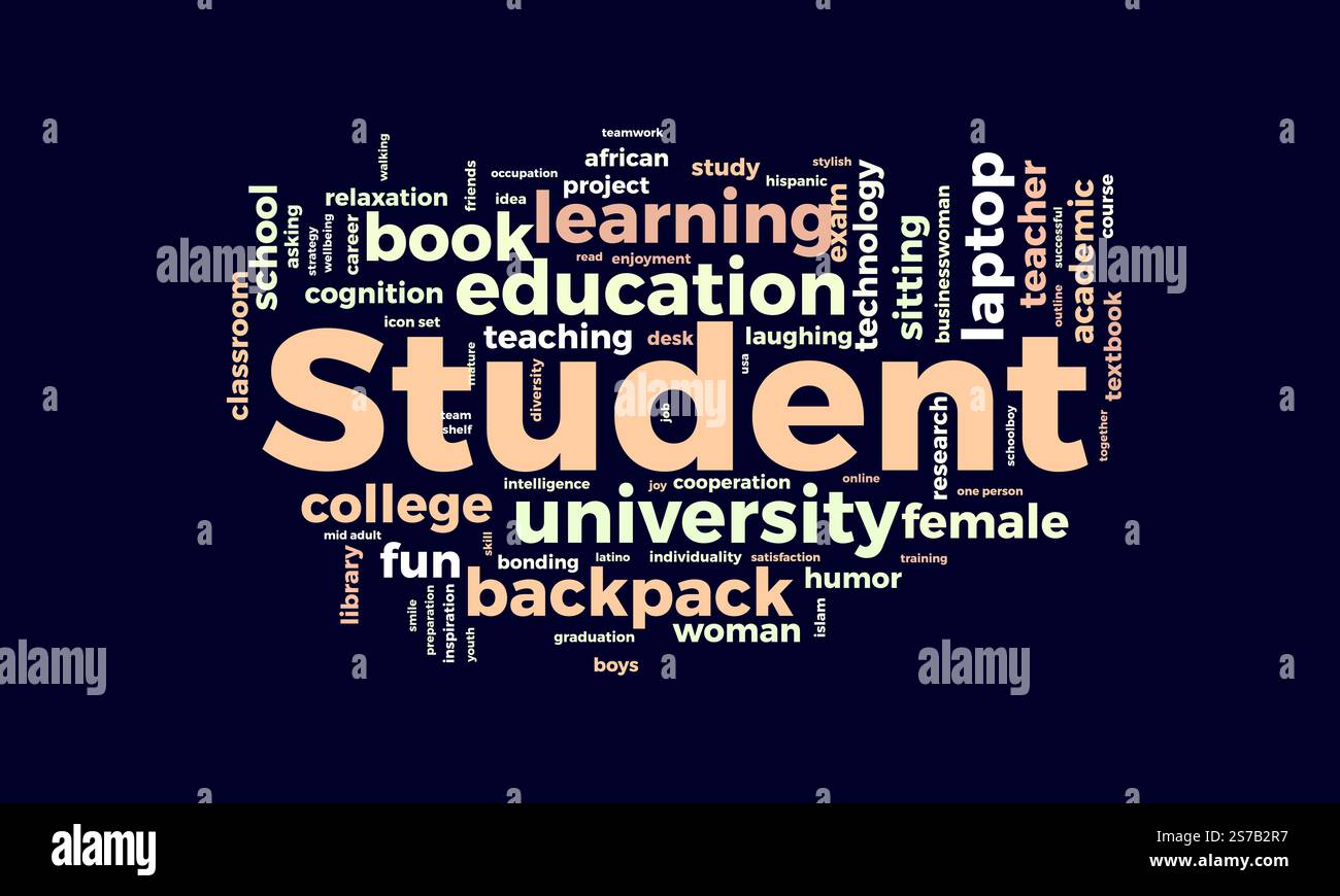Student word cloud template. Student concept vector tagcloud background ...