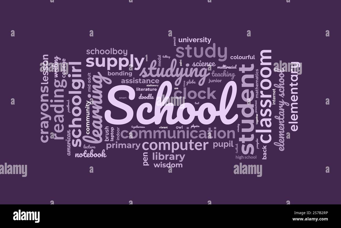 School word cloud template. School concept vector tagcloud background Stock Vector Image & Art ...
