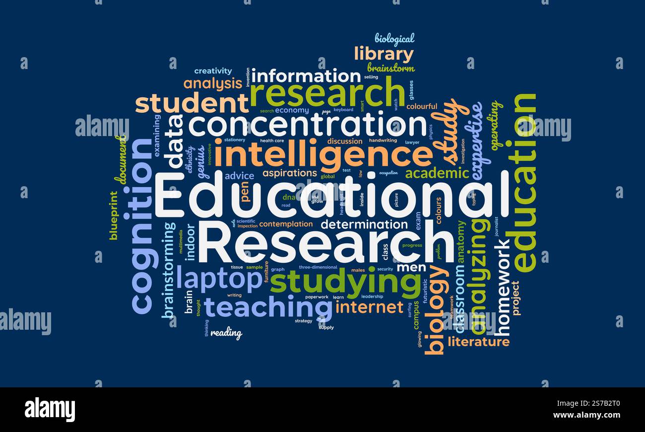 Educational Research word cloud template. Educational Research concept ...