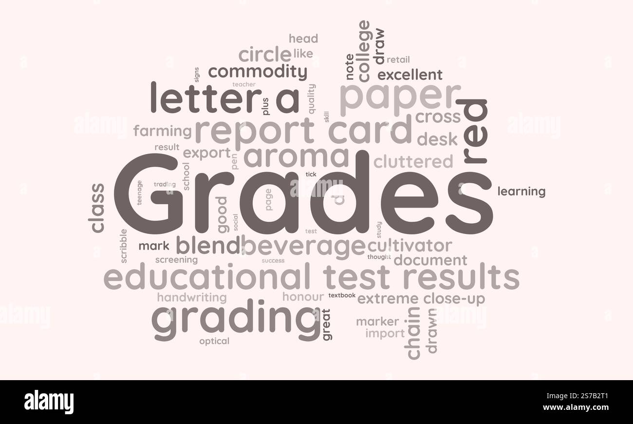 Grades word cloud template. Grades concept vector tagcloud background ...
