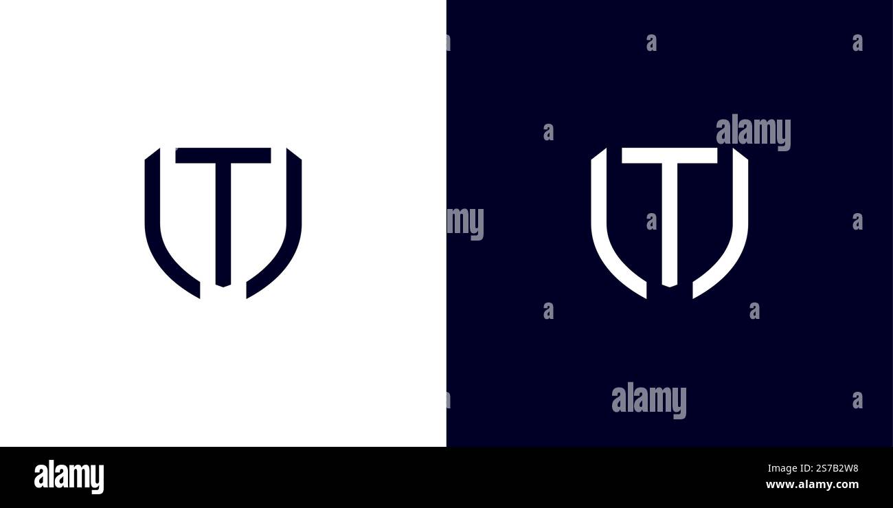 Strong and modern initial T security logo design Stock Vector Image ...