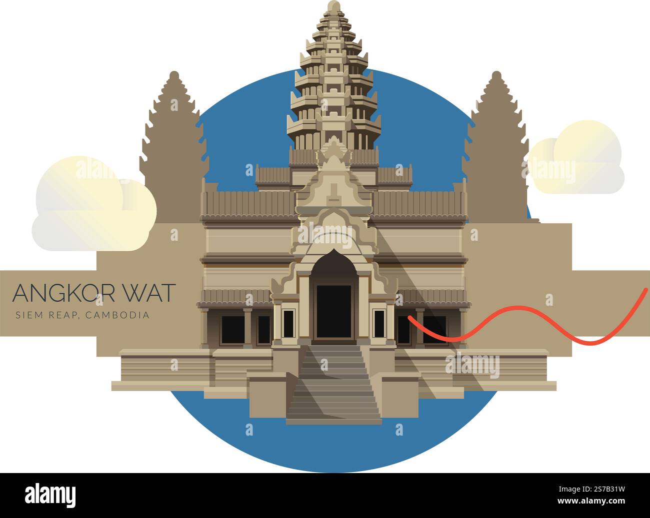 Angkor Wat a Hindu-Buddhist temple complex in Cambodia - Stock ...