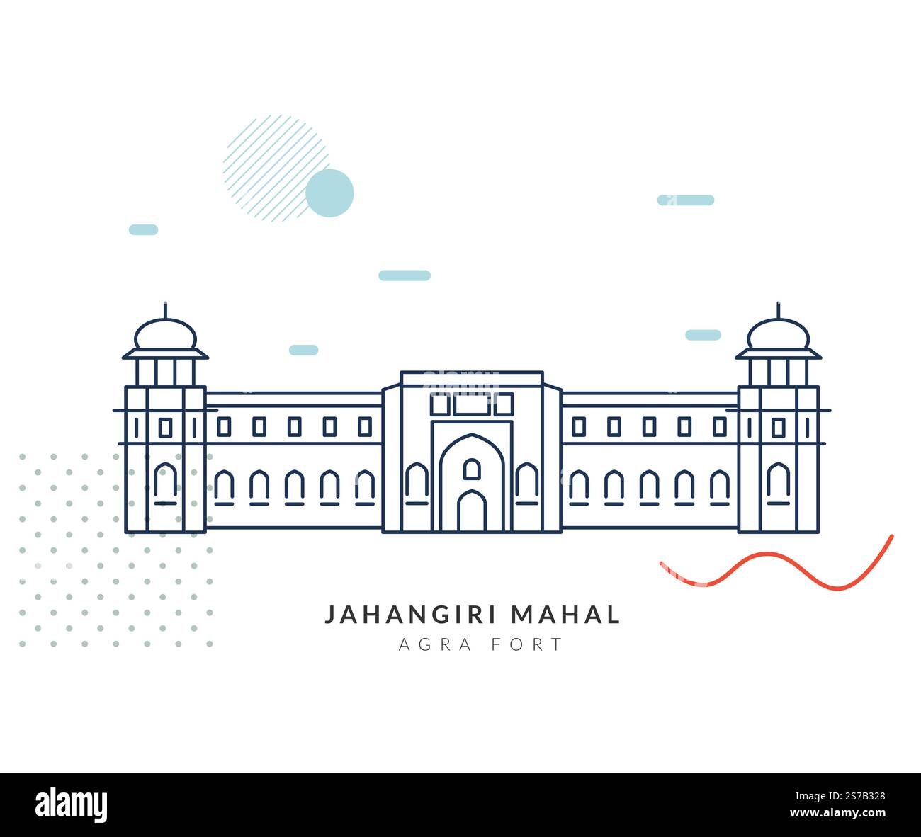 Jahangiri Mahal - Agra Fort - Stock Illustration as EPS 10 File Stock ...
