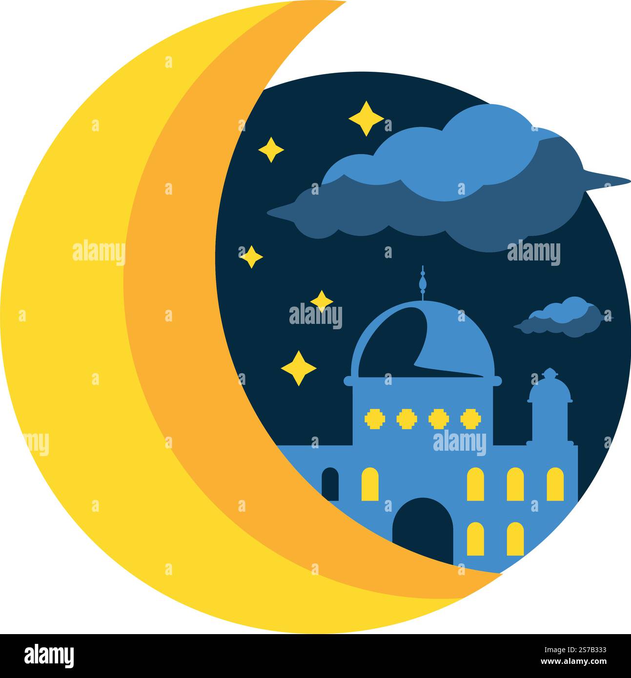 al aqsa mosque and moon Stock Vector Image & Art - Alamy