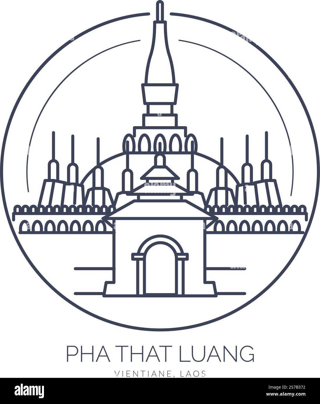 Pha That Luang Vientiane, Laos - Stock Illustration as EPS 10 File ...
