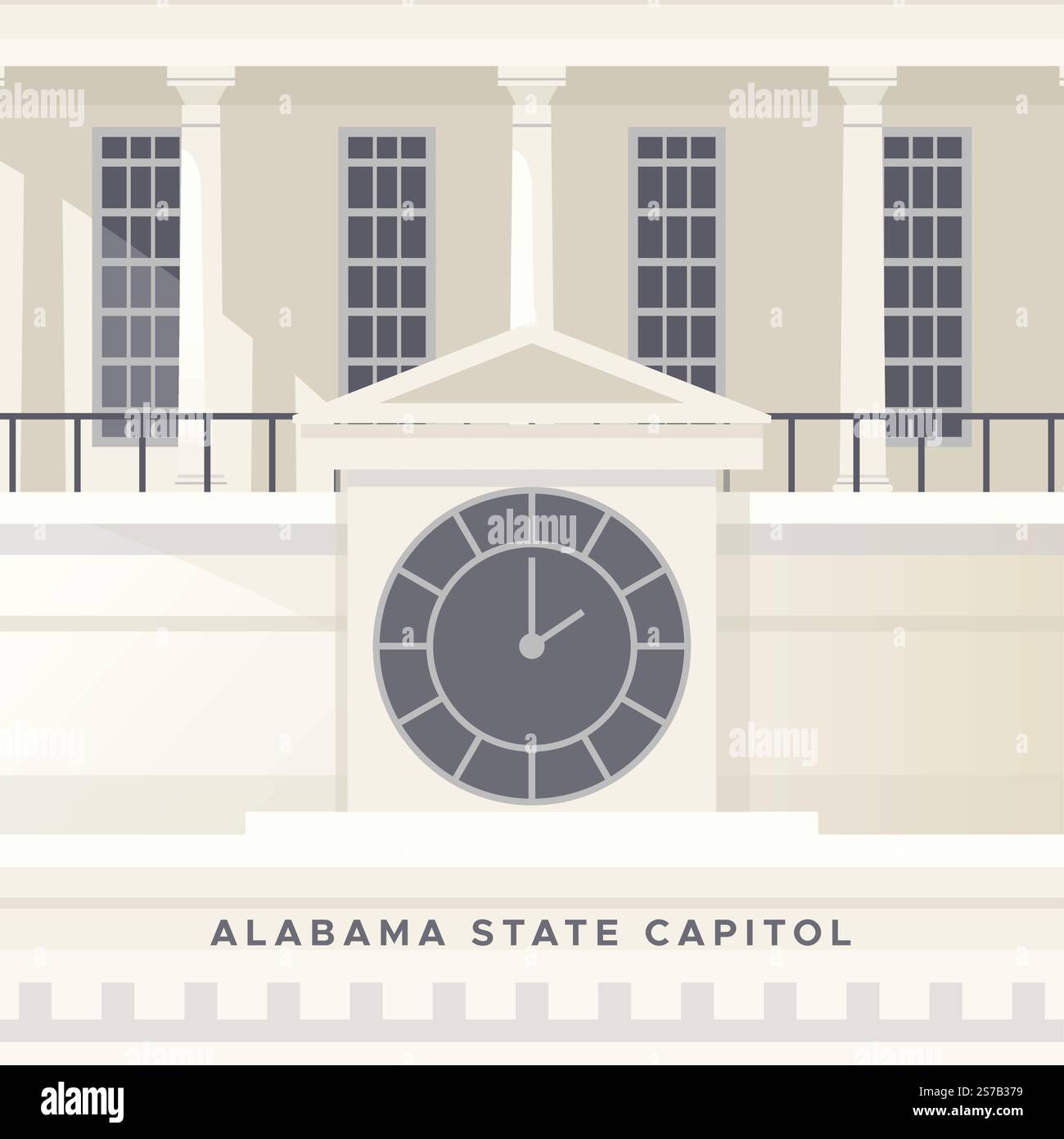 Alabama State Capitol - Montgomery, USA - Stock Illustration as EPS 10 ...