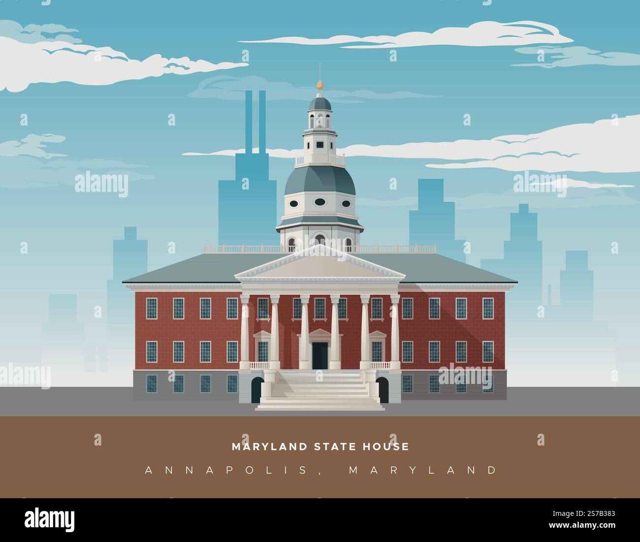Maryland State House - Annapolis, Maryland - Stock Illustration as EPS ...