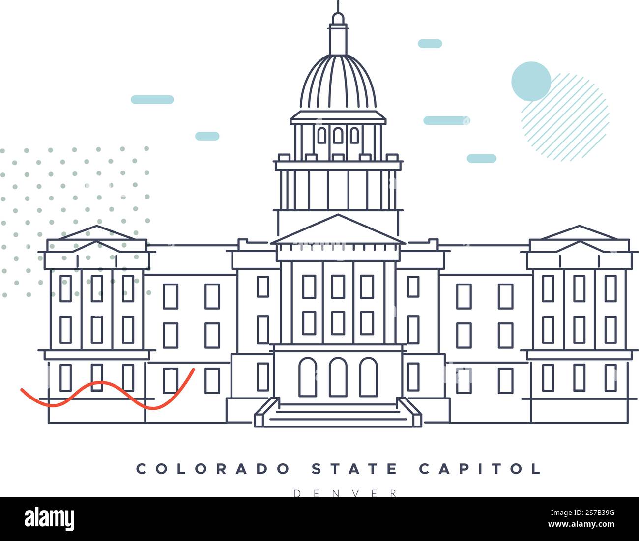 Colorado State Capitol Building - Devner, USA - Stock Illustration as ...
