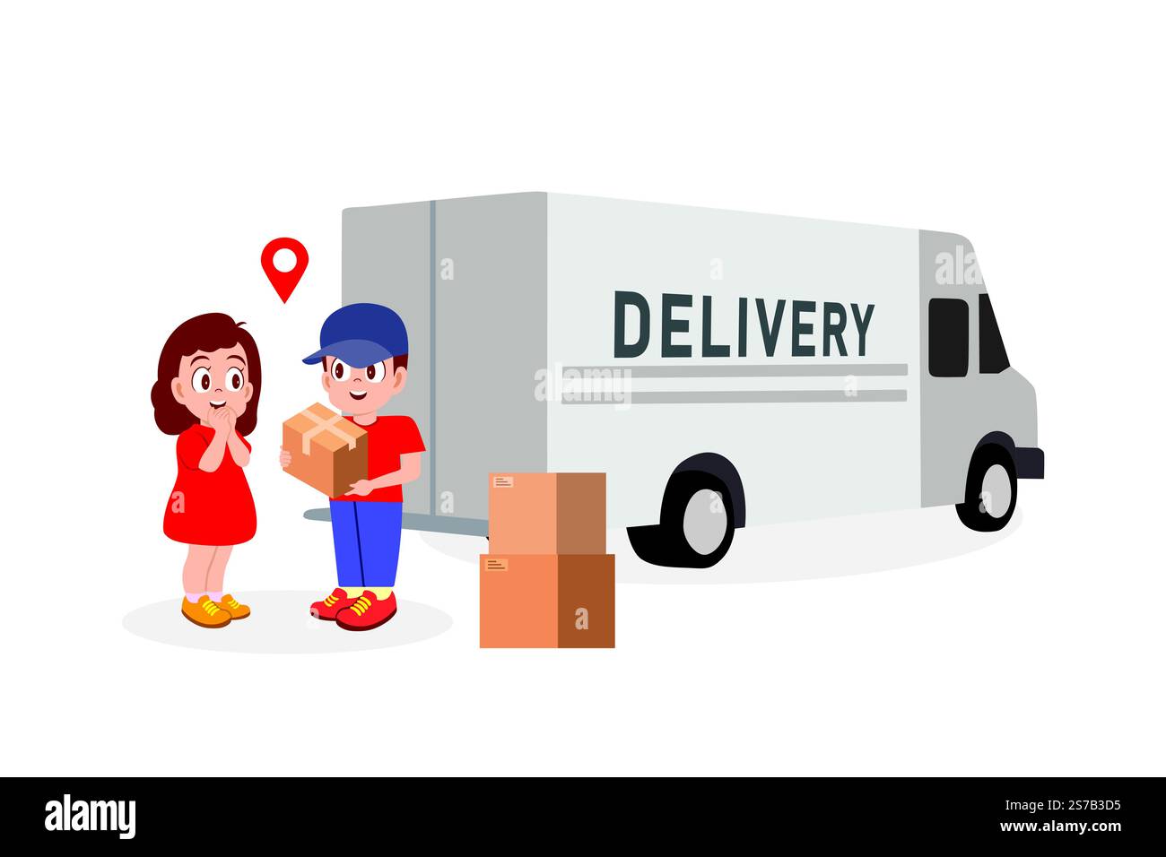Happy Customer Receiving a Package Delivery Stock Vector Image & Art ...