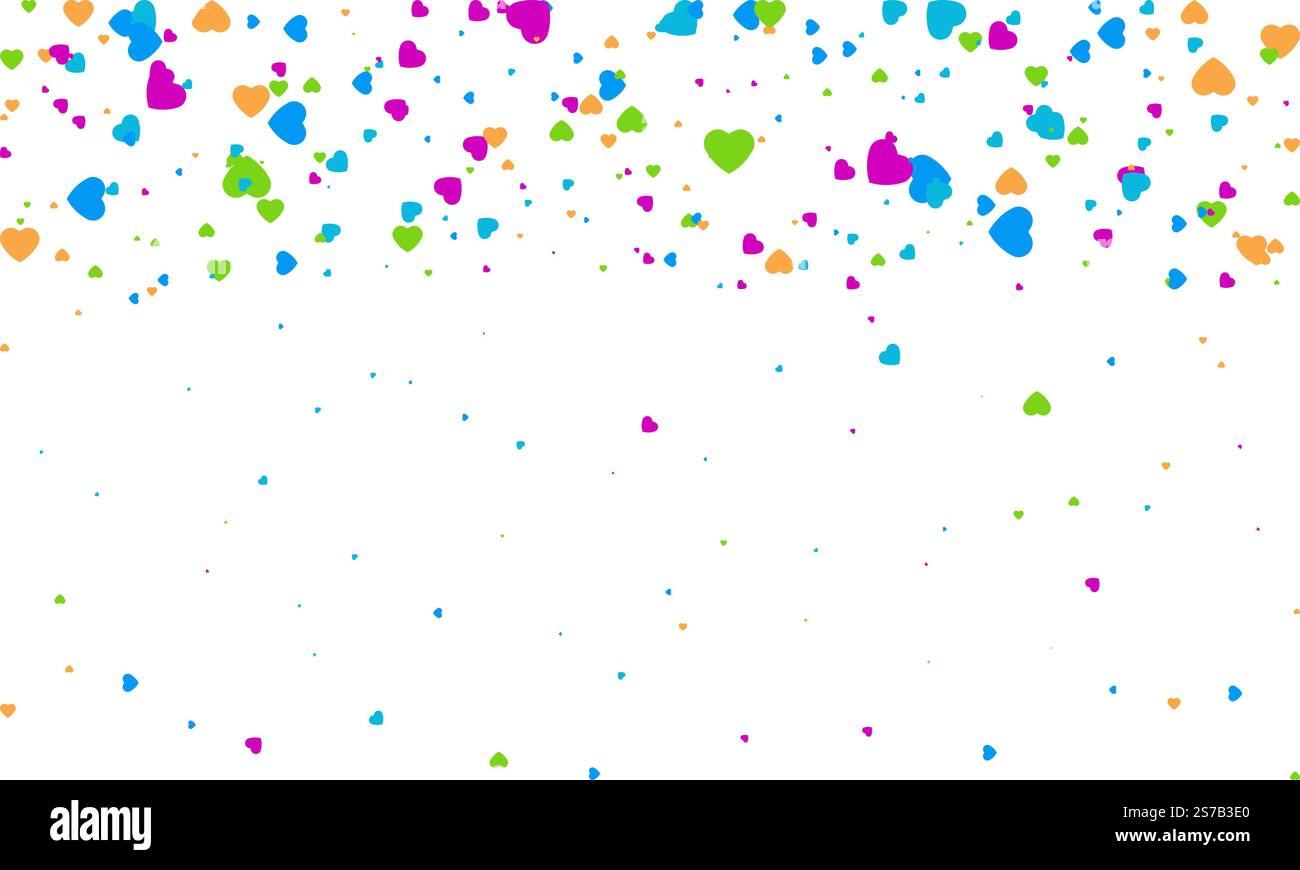 Heart Symbol on white background with spread confetti styel, Random ...