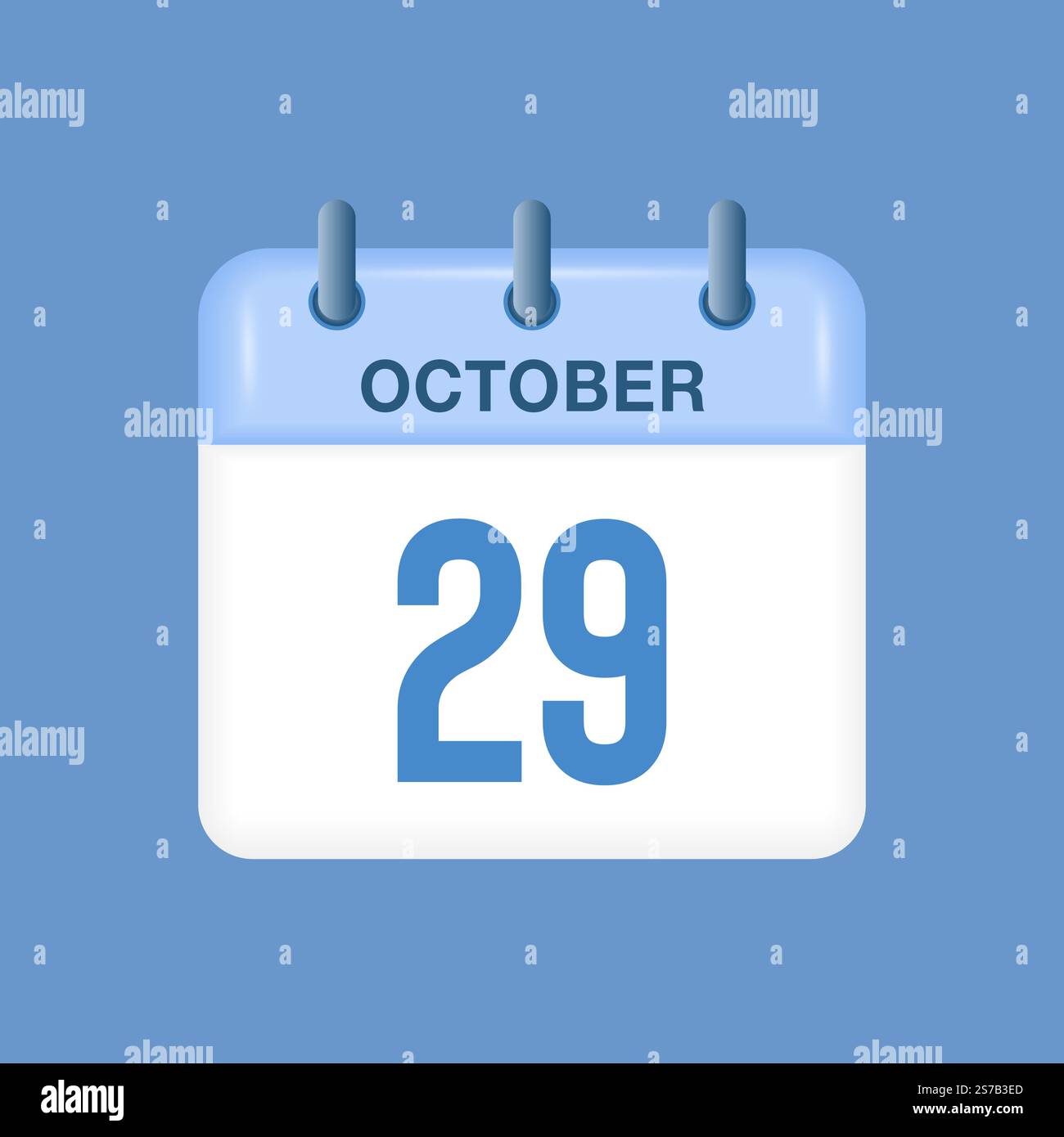 October 29 - calendar and Time planner. Daily Calendar Icon reminder. Vector Illustration Stock ...
