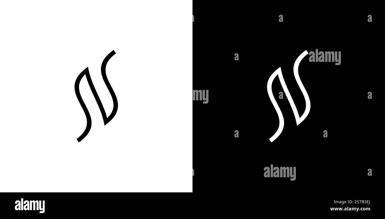 Minimalist Abstract N Line Logo Design in Black and White Contrast ...