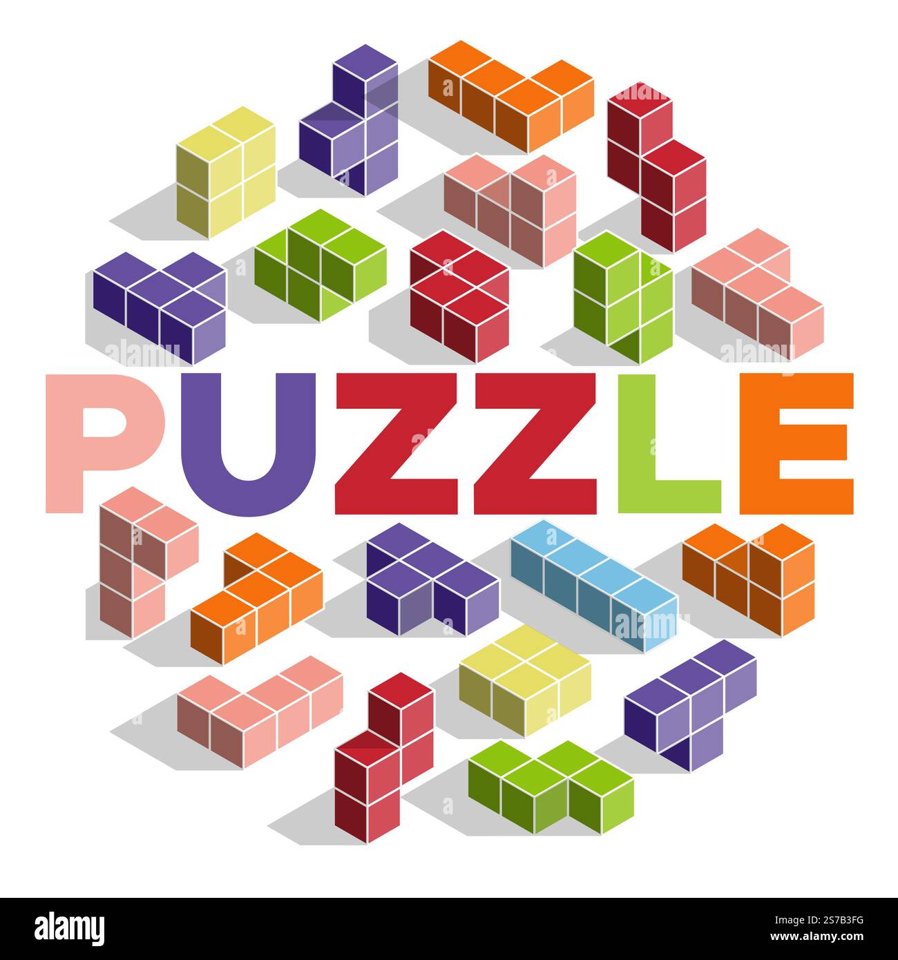 Lettering. A set of bricks. Isolated on white background. Vector ...