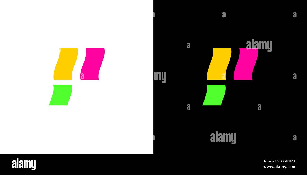 Unique P Logo Design in Color on Light and Dark Background Stock Vector ...