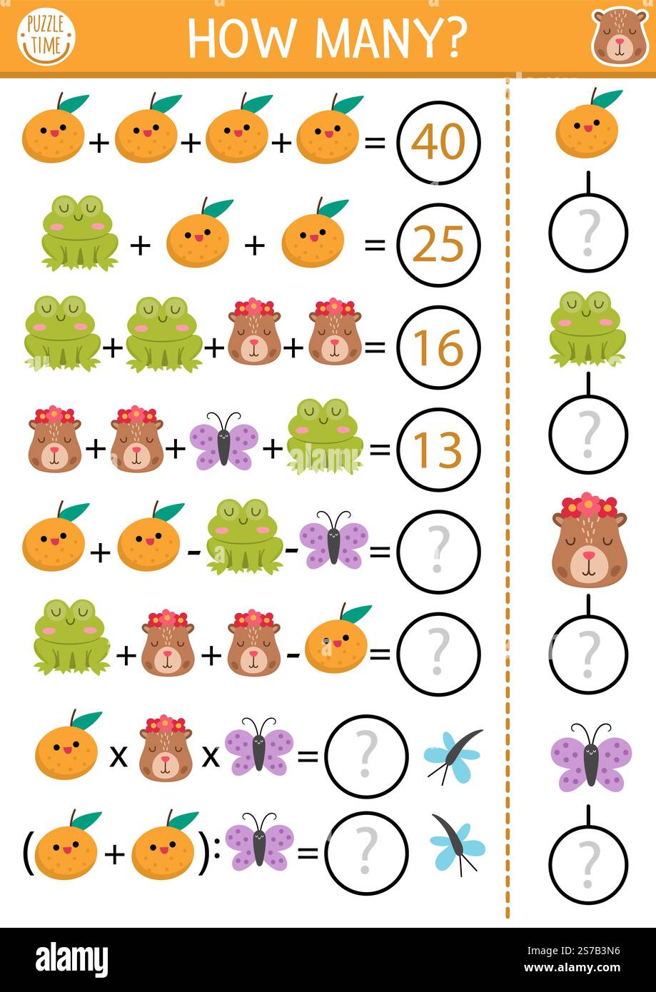 How many capybaras game, equation or rebus. Capibara math activity for ...