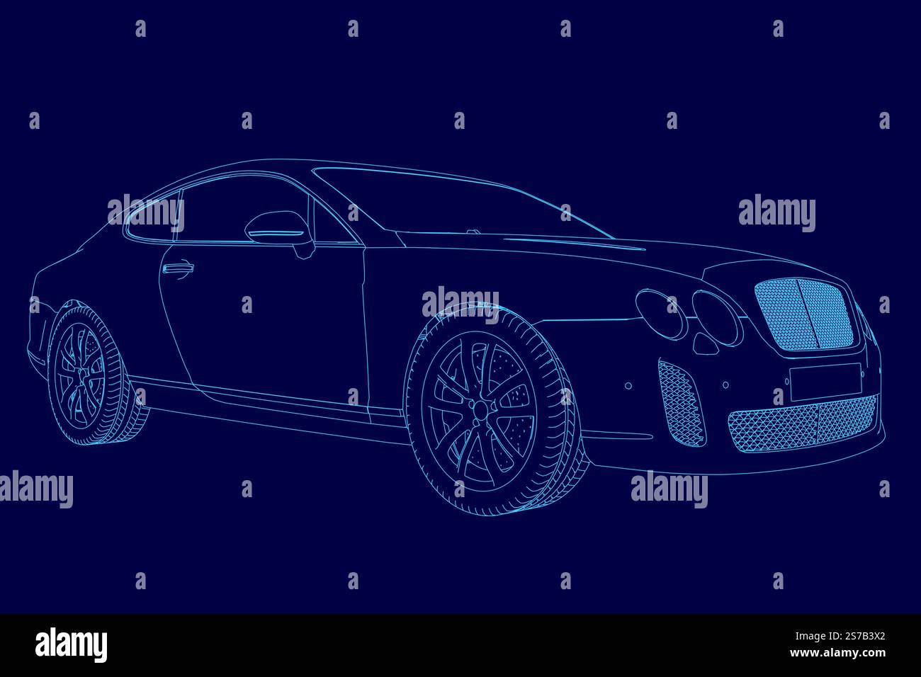 Car engine in 3d outline hi-res stock photography and images - Alamy