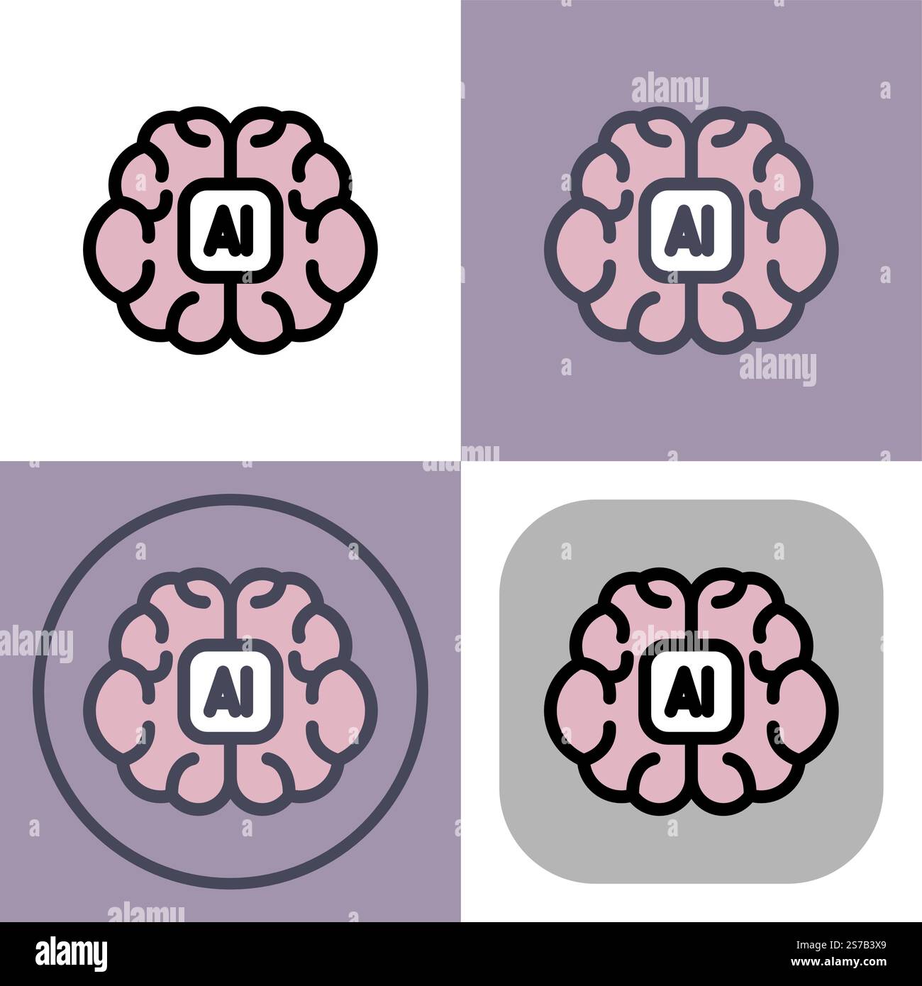 Artificial intelligence brain symbol - artificial intelligence icon ...