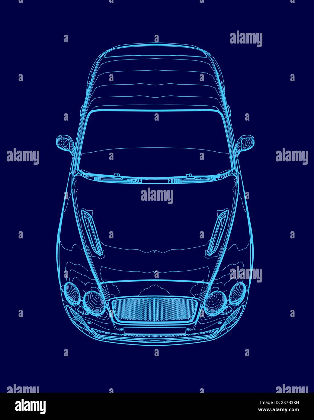 Blue car outline. The car is a luxury vehicle Stock Vector Image & Art ...