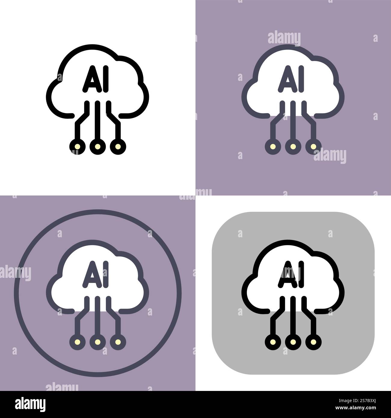 Artificial intelligence cloud symbol - artificial intelligence icon ...
