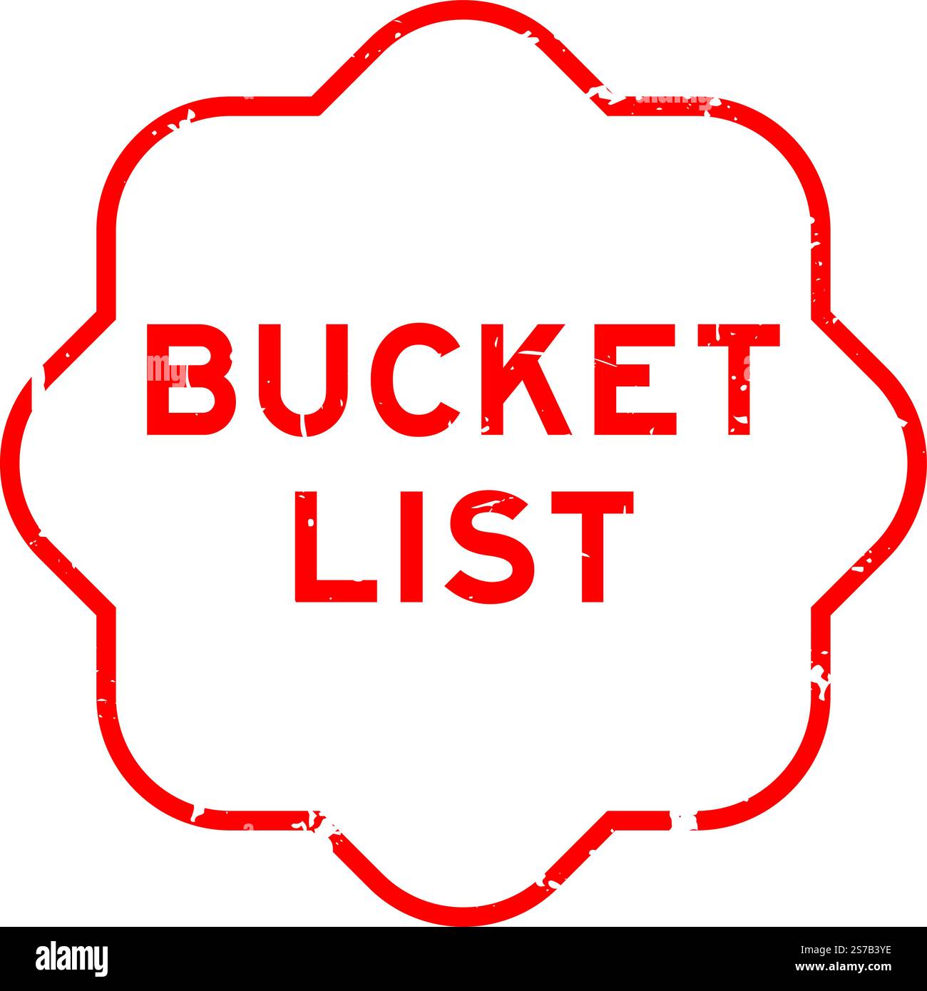Grunge red bucket list word rubber seal stamp on white background Stock Vector Image & Art - Alamy