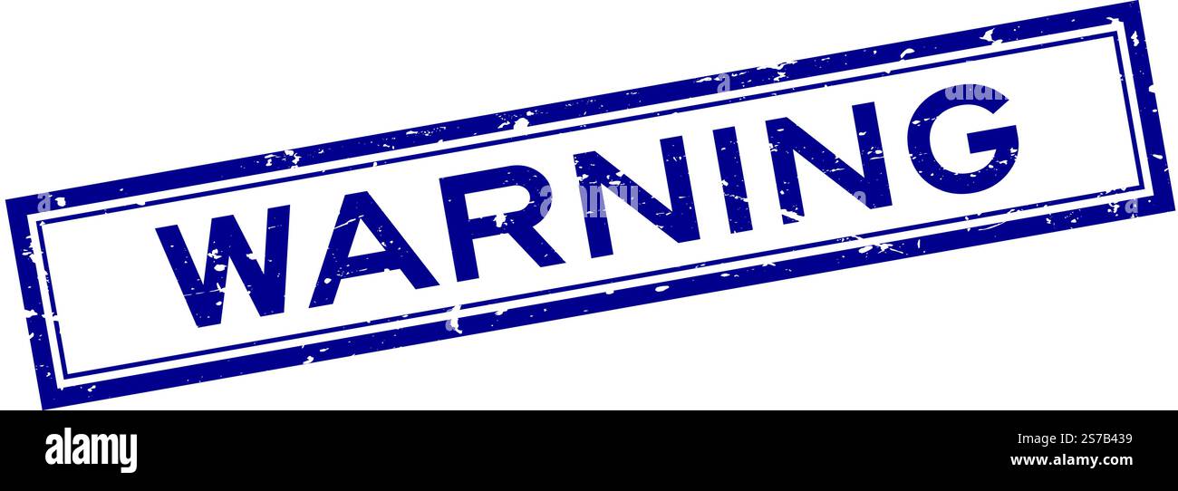 Grunge blue warning word square rubber seal stamp on white bacckground Stock Vector Image & Art ...