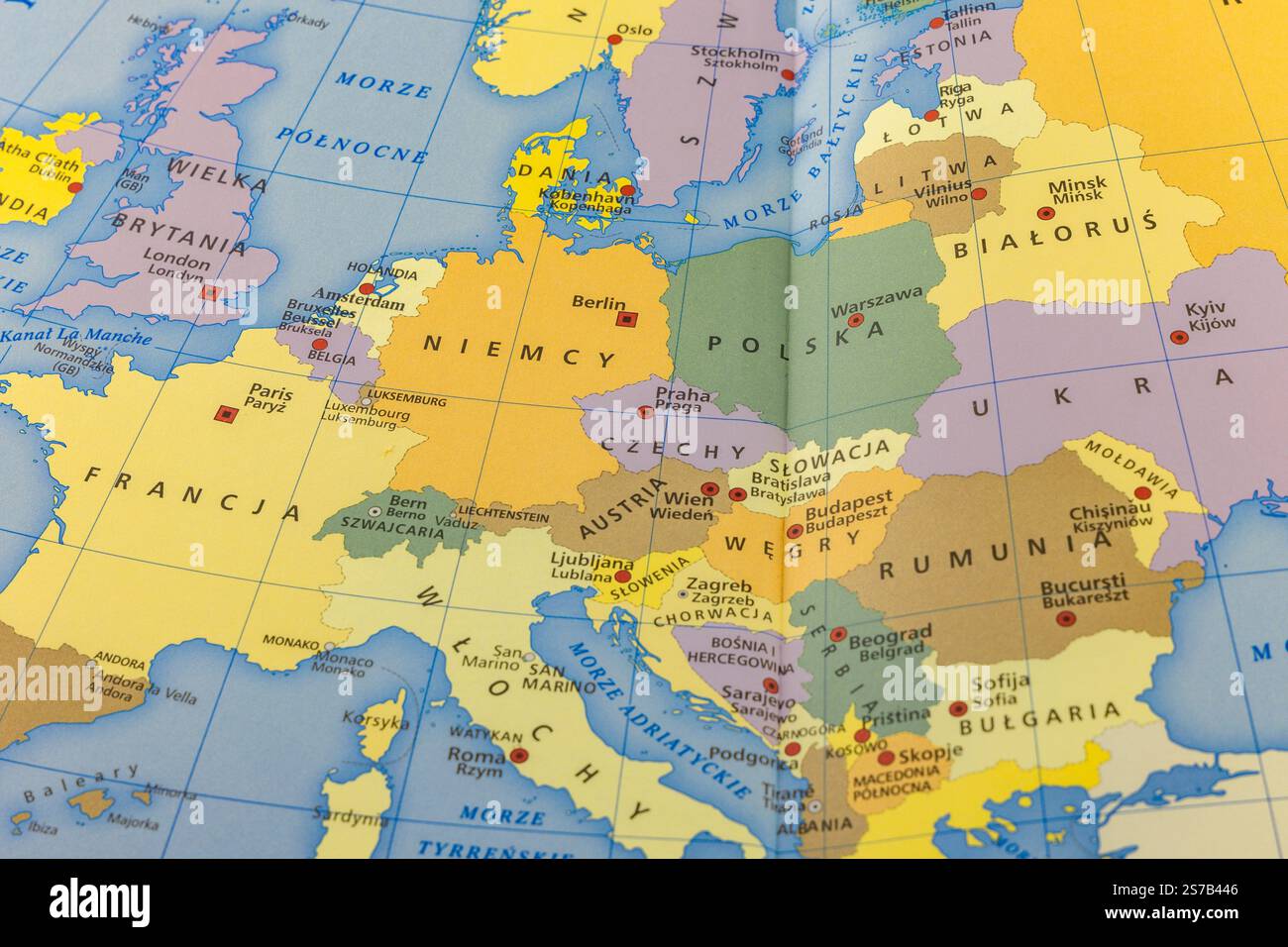Colorful pocket map of Europe, European Union countries, political map ...