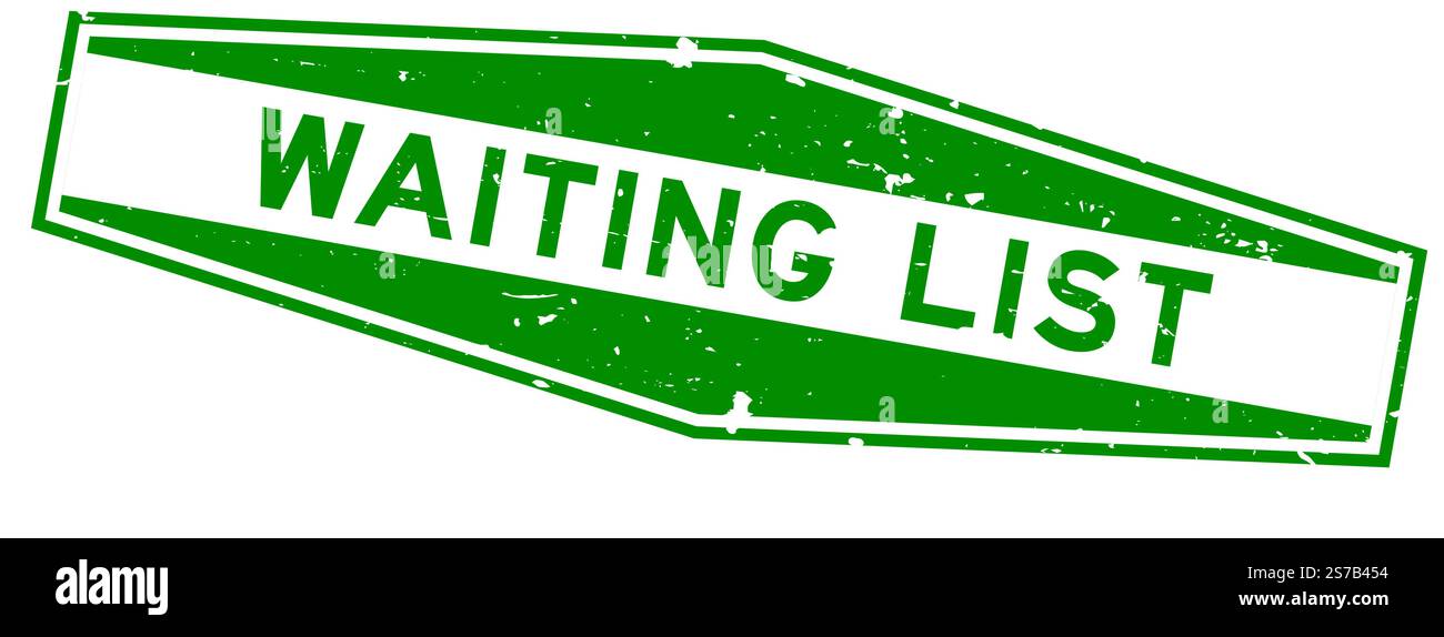 Grunge green waiting list word hexagon rubber seal stamp on white background Stock Vector Image ...