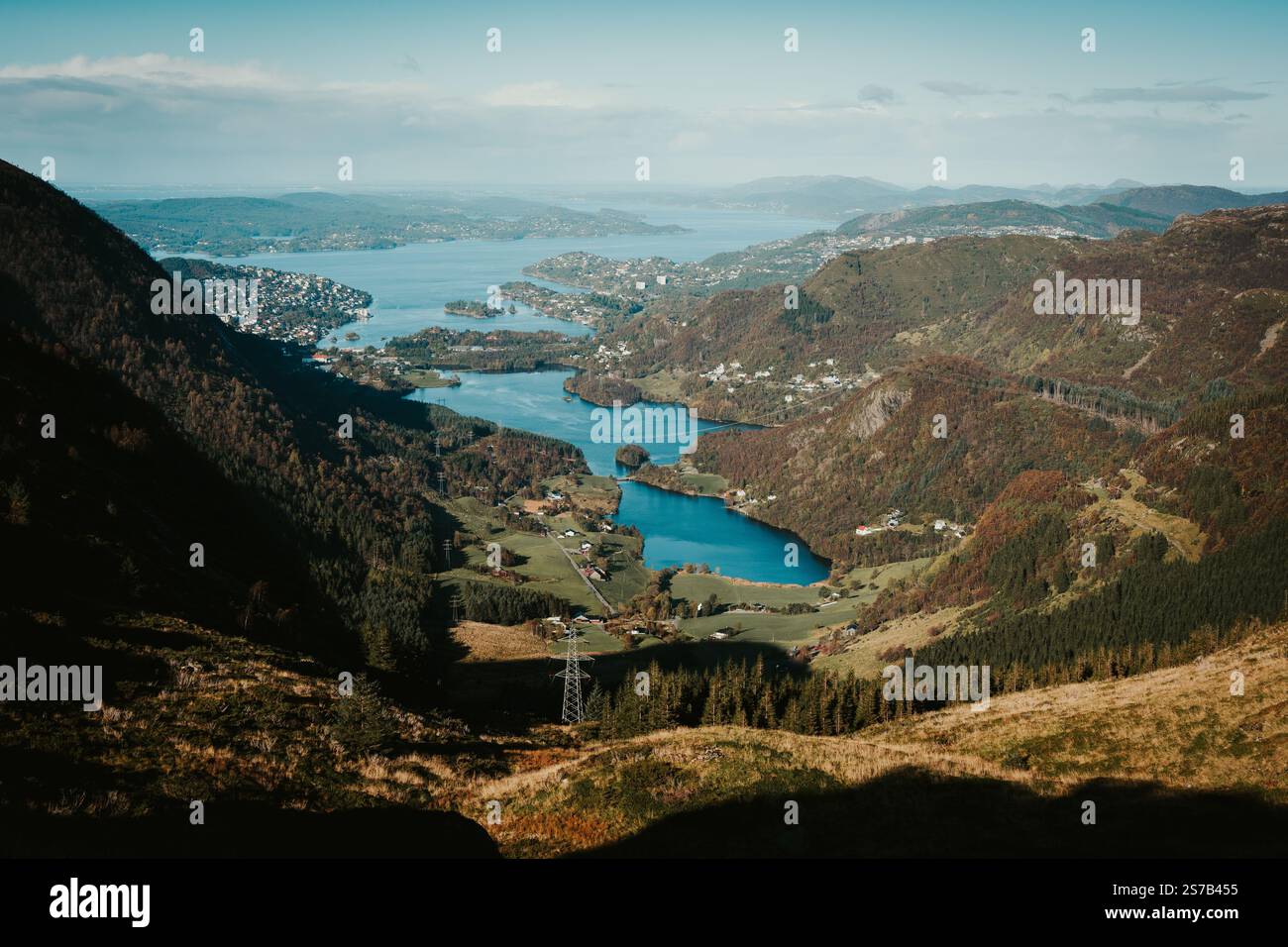 Amazing landscape from Bergen's mountains, Norway Stock Photo - Alamy