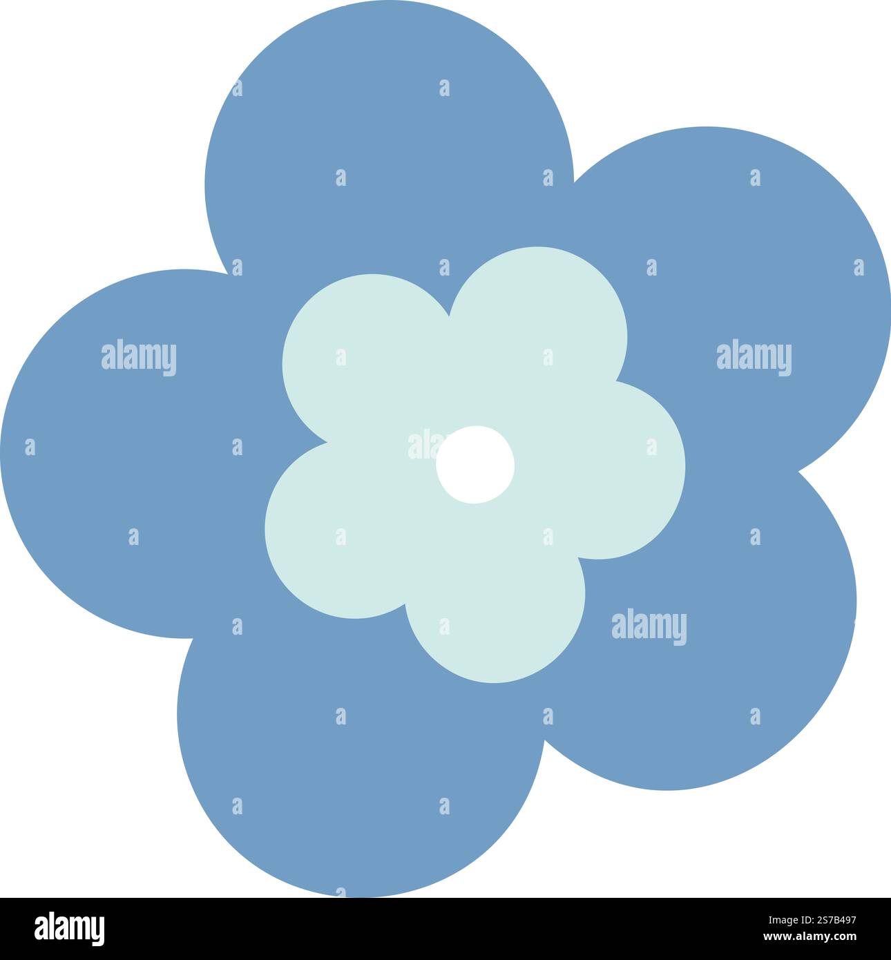 Light blue flower featuring rounded petals and a light green center ...