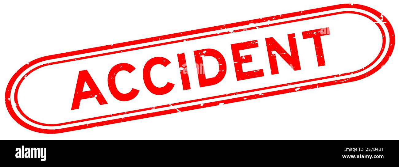 Grunge red accident word rubber seal stamp on white background Stock ...