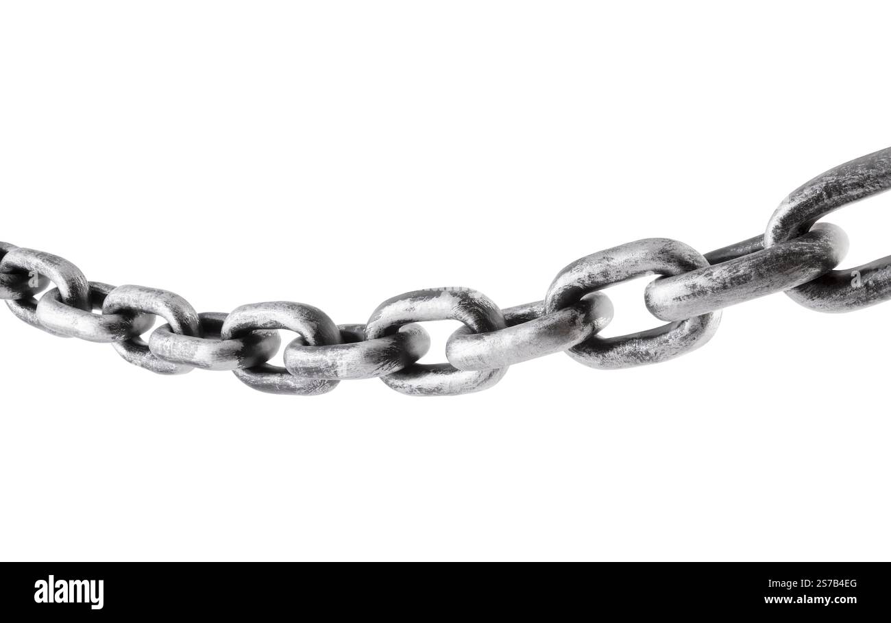 Old metal chain isolated on white background with clipping path Stock ...